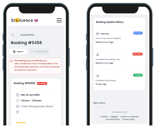 How to view your booking history – EzLicence UK
