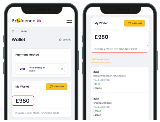 How to check your wallet balance – EzLicence UK